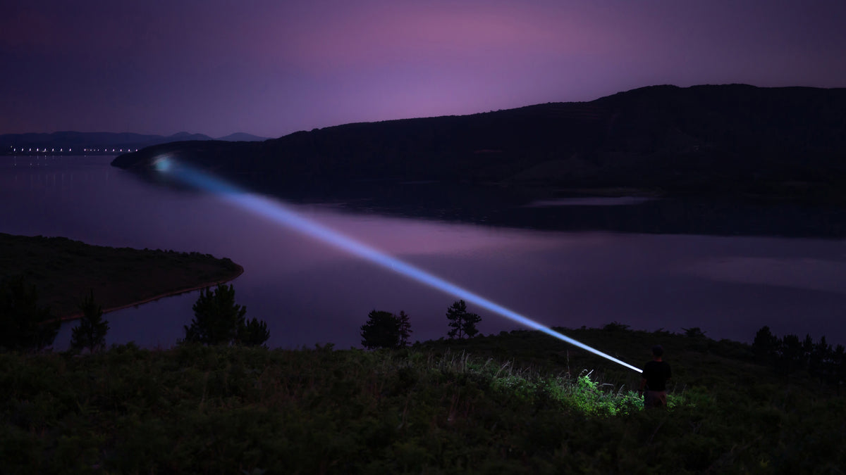 White laser flashlights (LEP flashlights) with a very long throw ...
